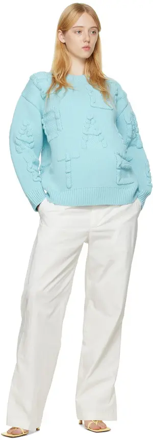 Bottega Veneta Alphabet Detailed Knitted Jumper - Blue