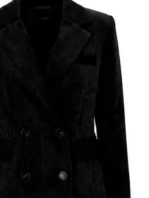 D.exterior Double-breasted Corduroy Blazer - Black