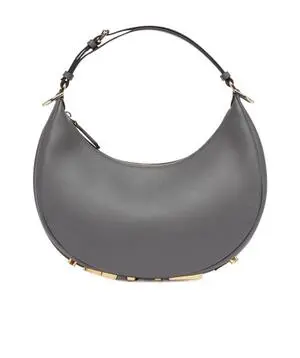 Fendi Leather Baguette Bag - Gray