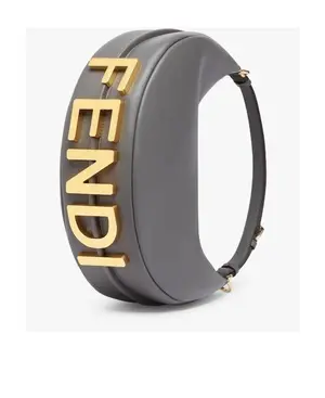 Fendi Leather Baguette Bag - Gray