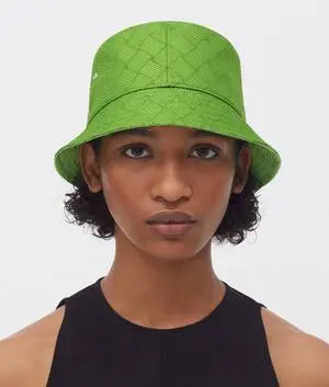 Bottega Veneta Jacquard Intreccio Pattern Bucket Hat - Green