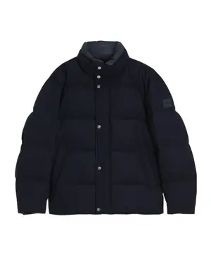 Hugo Boss Hugo Boss Down Filled Flannel Jacket Dark Blue