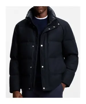 Hugo Boss Down Filled Flannel Jacket - Dark Blue