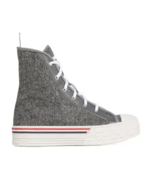 Thom Browne Collegiate High-top Sneakers With Striped Outsole And Buckle Detail
