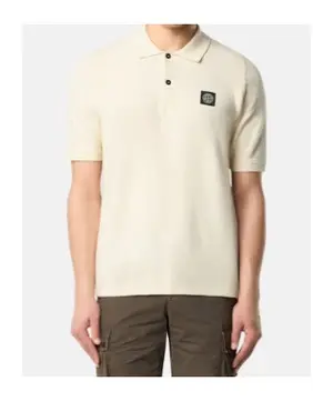 Stone Island Short-sleeved Knitted Polo Shirt