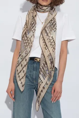 FERRAGAMO Pattern Silk Scarf - Nude