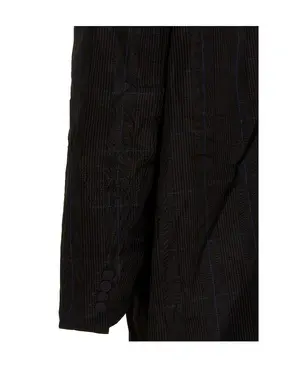 Balenciaga Checked Single-breasted Coat - Black