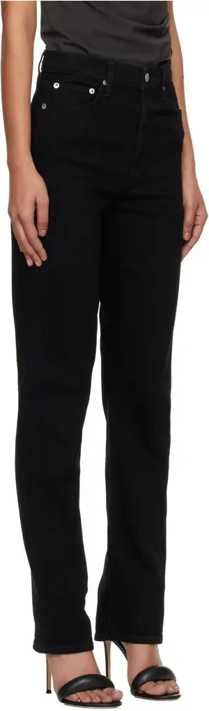 AGOLDE High-waisted Straight-leg Jeans - Black