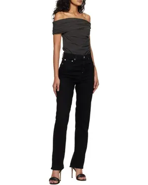 AGOLDE High-waisted Straight-leg Jeans - Black