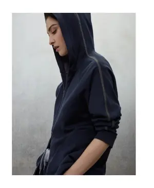 Brunello Cucinelli Embellished Zip Hoodie - Black