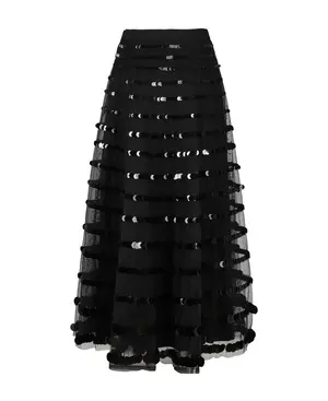 Red Valentino Tulle A-line Midi Skirt