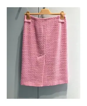 Miu Miu Textured Tweed Skirt - Pink