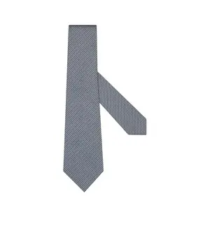 Zegna Silk Geometric Jacquard Tie - Light Blue