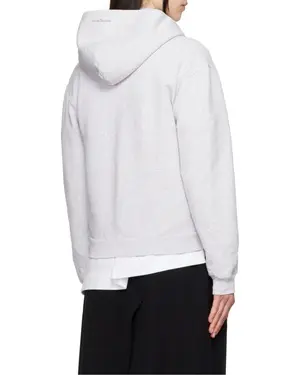 Acne Studios Organic Cotton Zip-up Hoodie With Face Logo Patch - White