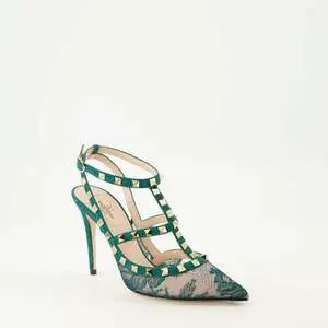 Valentino Garavani Rockstud Lace Court Pumps