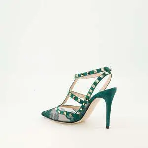 Valentino Garavani Rockstud Lace Court Pumps
