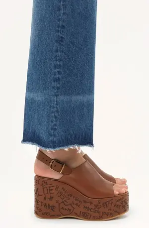 Chloé Maxime Wedge Sandals - Ginger Brown