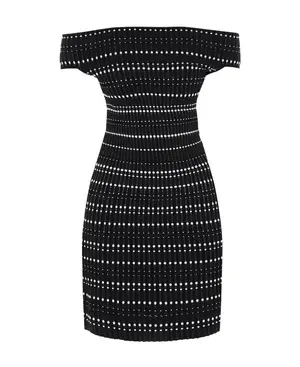 Alexander McQueen Off-shoulder Knitted Mini Dress