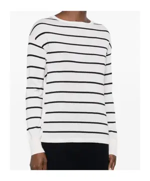 Max Mara Tabella Striped Long Sleeve Jumper - White