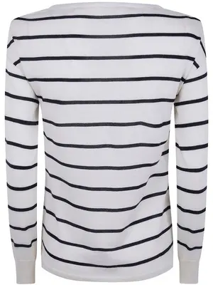 Max Mara Tabella Striped Long Sleeve Jumper - White