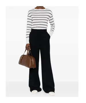 Max Mara Tabella Striped Long Sleeve Jumper - White