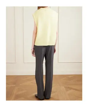 Loulou De Saison Mari Oversized Wool And Cashmere-blend Vest - Light Yellow