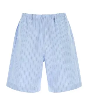 Dries Van Noten Striped Embroidery Loose Fit Elasticated Shorts
