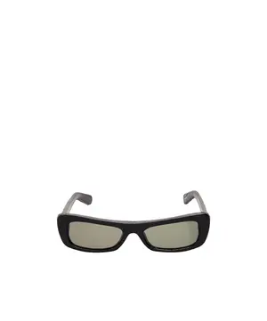 Jacquemus Capri Rectangular Crocodile-effect Sunglasses - Black