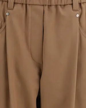 Brunello Cucinelli Elasticated High-rise Pleated Trousers - Brown