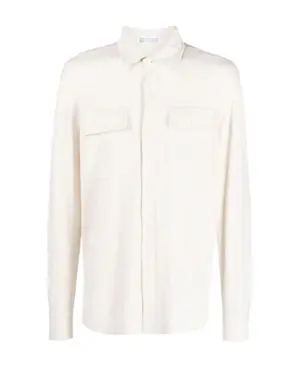 Brunello Cucinelli Long-sleeve Cotton Shirt - White
