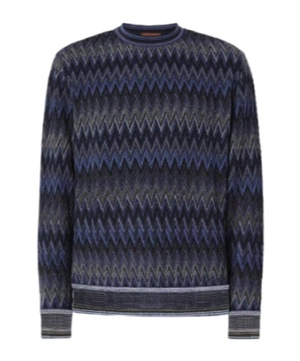 Missoni Zigzag Knitted Jumper - Blue Grey