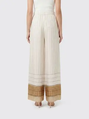 ALYSI Wide-leg Striped Trousers - White