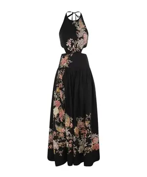 Zimmermann Tallow Halterneck Floral Print Maxi Dress