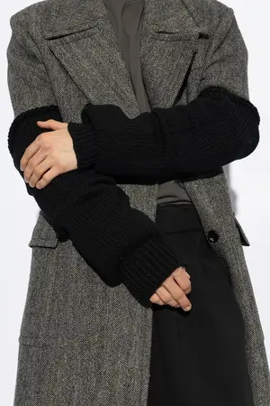 Dries Van Noten Ribbed Knit Gloves
