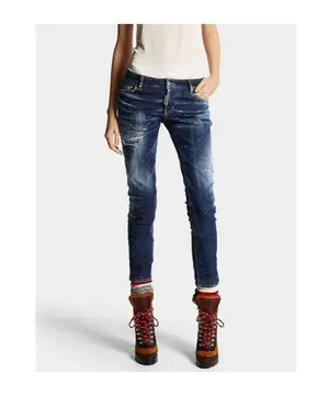 Dsquared2 Distressed Cropped Jeans - Blue
