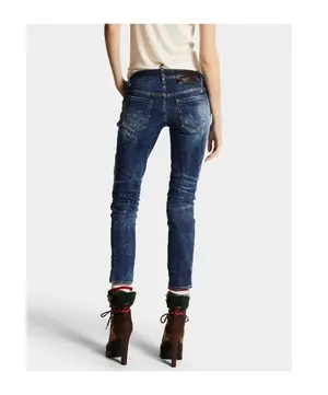 Dsquared2 Distressed Cropped Jeans - Blue