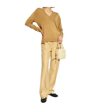 Michael Kors V-neck Logo Jumper - Yellow