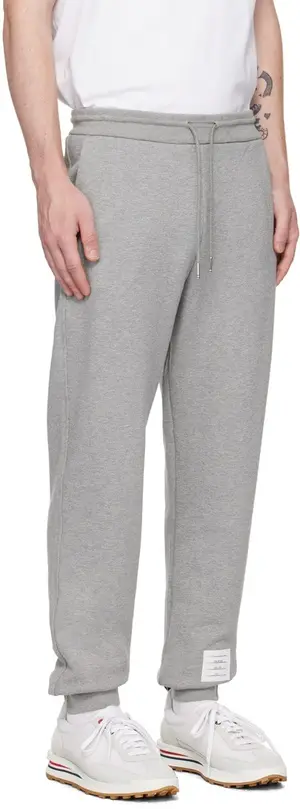 Thom Browne Rwb Stripe Track Pants - Light Gray