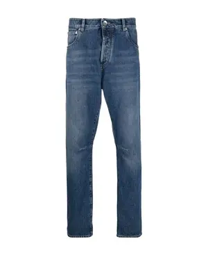 Brunello Cucinelli Slim-cut Denim Jeans With Logo Detail