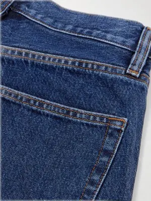 FRAME Button Detailed Straight Leg Jeans - Blue