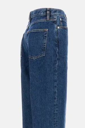 FRAME Button Detailed Straight Leg Jeans - Blue