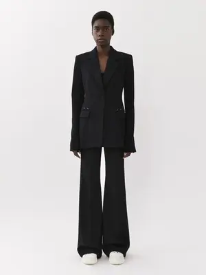 Chloé Bell-shaped Wool Blazer With Studded Pockets