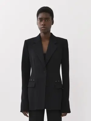 Chloé Bell-shaped Wool Blazer With Studded Pockets