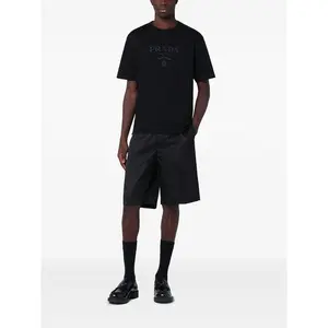 Prada Logo Plaque Bermuda Shorts