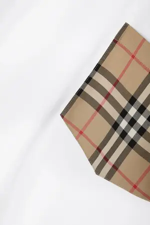 Burberry Checked Pocket Crewneck T-shirt - White
