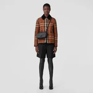 Burberry Checked Diamond-quilted Fitted Jacket