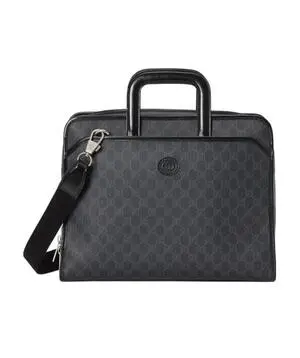 Gucci Gg Supreme Monogram Briefcase - Black