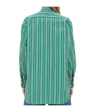 Etro Logo Embroidered Striped Shirt