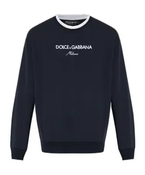 Dolce & Gabbana Logo-embroidered Cotton Sweatshirt