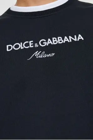 Dolce & Gabbana Logo-embroidered Cotton Sweatshirt